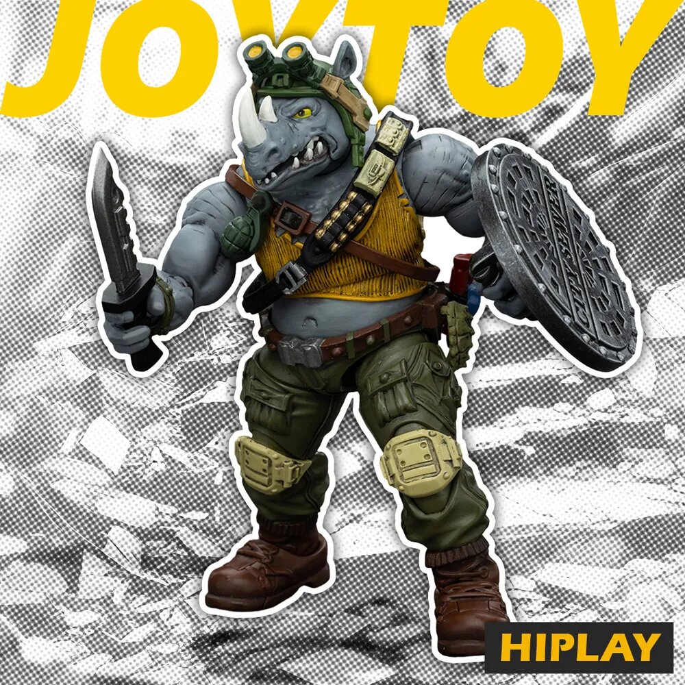 HIPLAY JOYTOY TMNT Rocksteady 1/18 Фигурка
