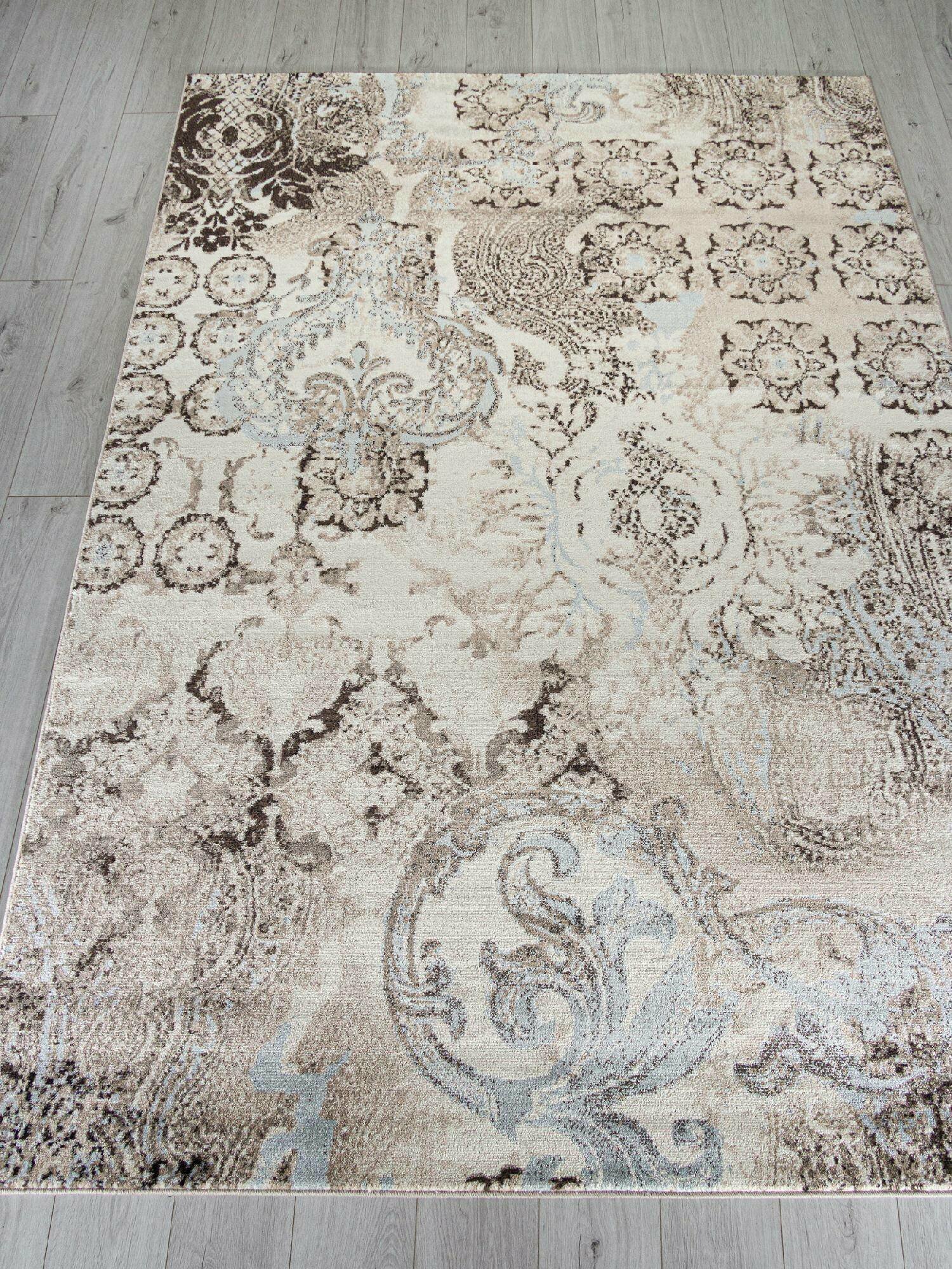 Ковер на пол в гостиную в спальню 160х230 см бежевый современный ворс 8 мм 403669 Kover-Russia