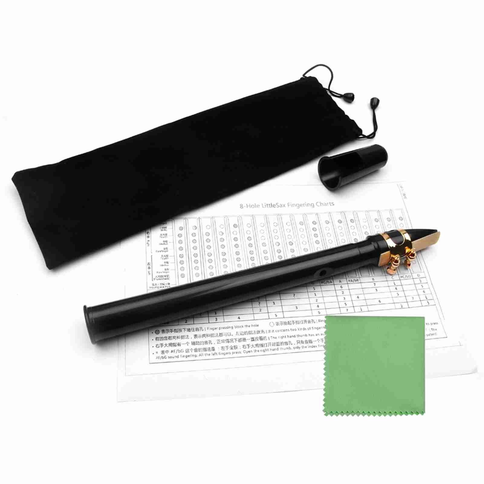 Черный мини-карманный саксофон, портативный маленький саксофон с сумкой для переноски, духовой инструмент.