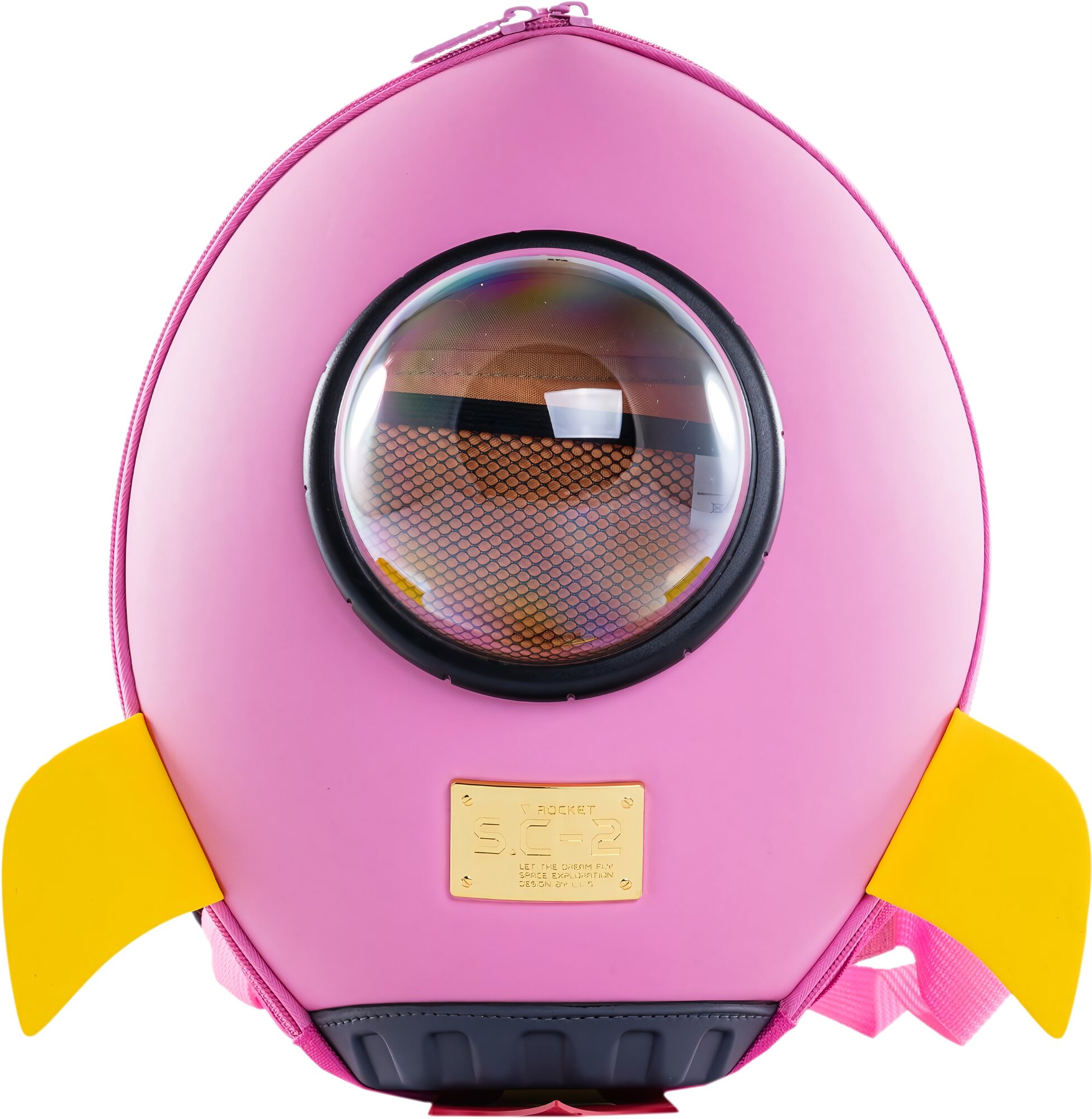 Рюкзак LettBrin детский ракета, рюкзак для девочк, эко-кожа, розовый