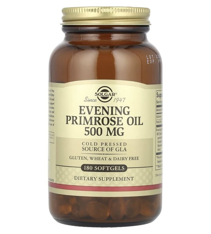 Solgar Evening Primrose Oil, Масло Примулы Вечерней 500 мг 180 капсул