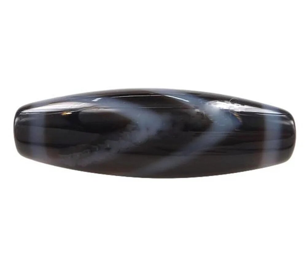 Натуральные тибетские бусины Дзи YYW, двухцветные, овальные, 13x38 мм Черный, One Eyed