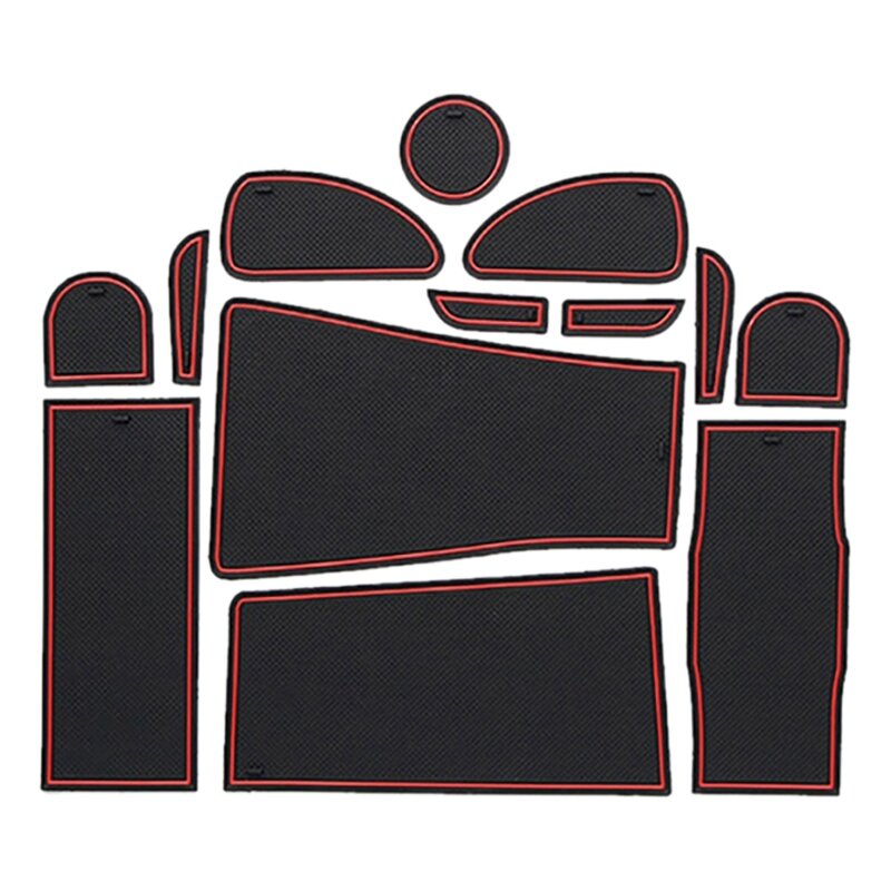 Противоскользящая резиновая ворота слота кубок коврик для Toyota Prius 30 XW30 ZVW30 2010-2015 дверные канавки канавки аксессуары наклейки красные
