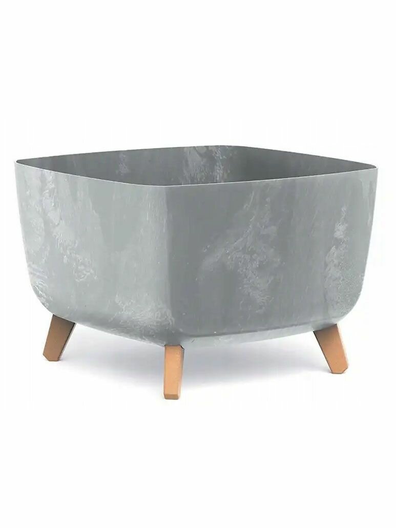 Кашпо для цветов Prosperplast GRACIA SQUARE на ножках, 29х29х22 см, 12 л, бетон