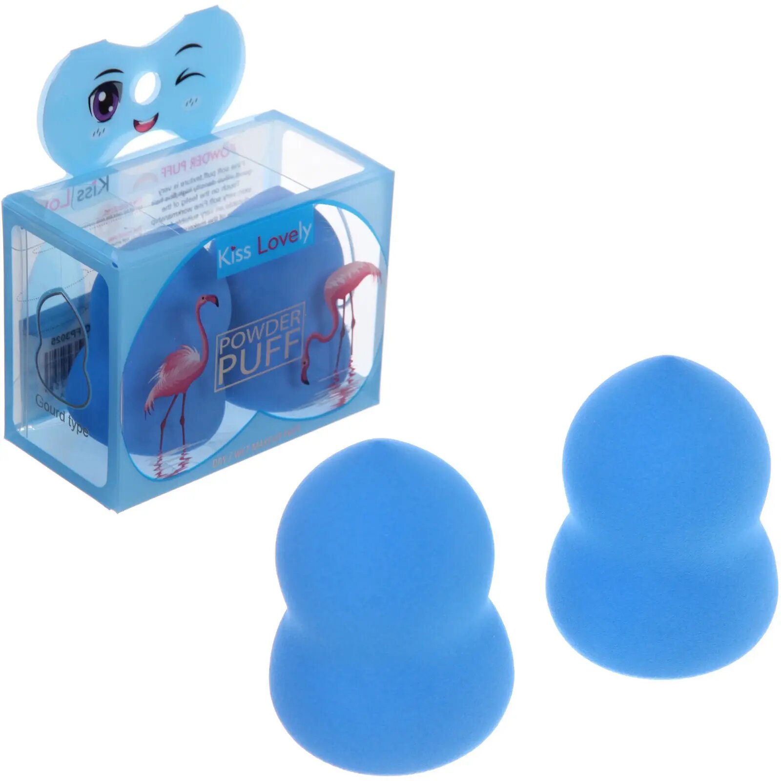 Спонжи для макияжа 2шт «KALISTO», голубые, 6,5х8,5см, для пудры