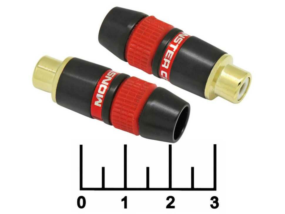 Разъем RCA гнездо на кабель gold красный