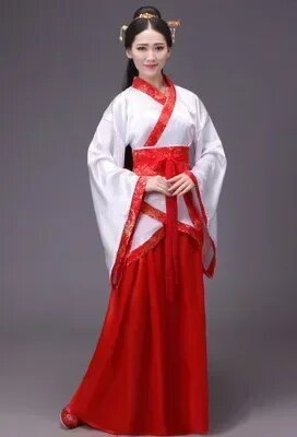 Женский винтажный ханьфу Hanfu комплект Красный, XXL, 4-White Red red