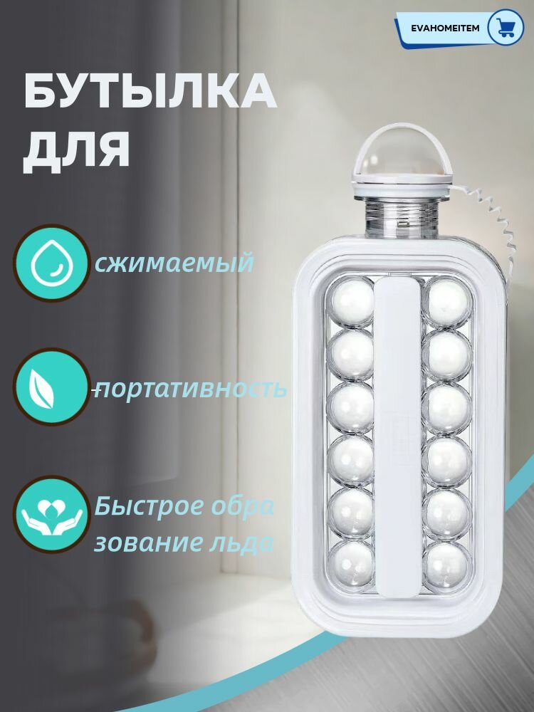 Форма для льда "Бутылка Для Приготовления Круглого Льда", 1 шт