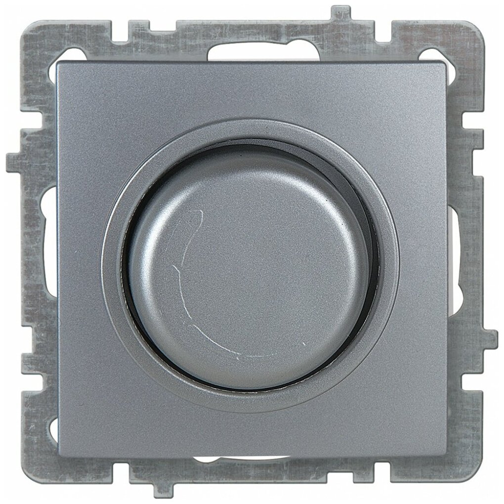 Механизм светорегулятора NILSON 1СП с подсветкой 1000Вт серебро Touran/Alegra metallic 24130453