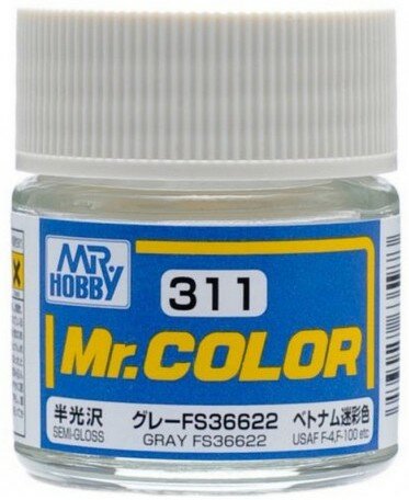 C311 краска художественная т. м. MR.HOBBY 10мл GRAY FS36622