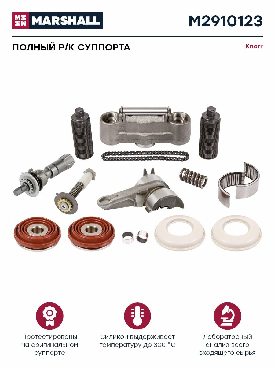 Р/к суппорта (полный комплект) 16 деталей KNORR SB6 SB7