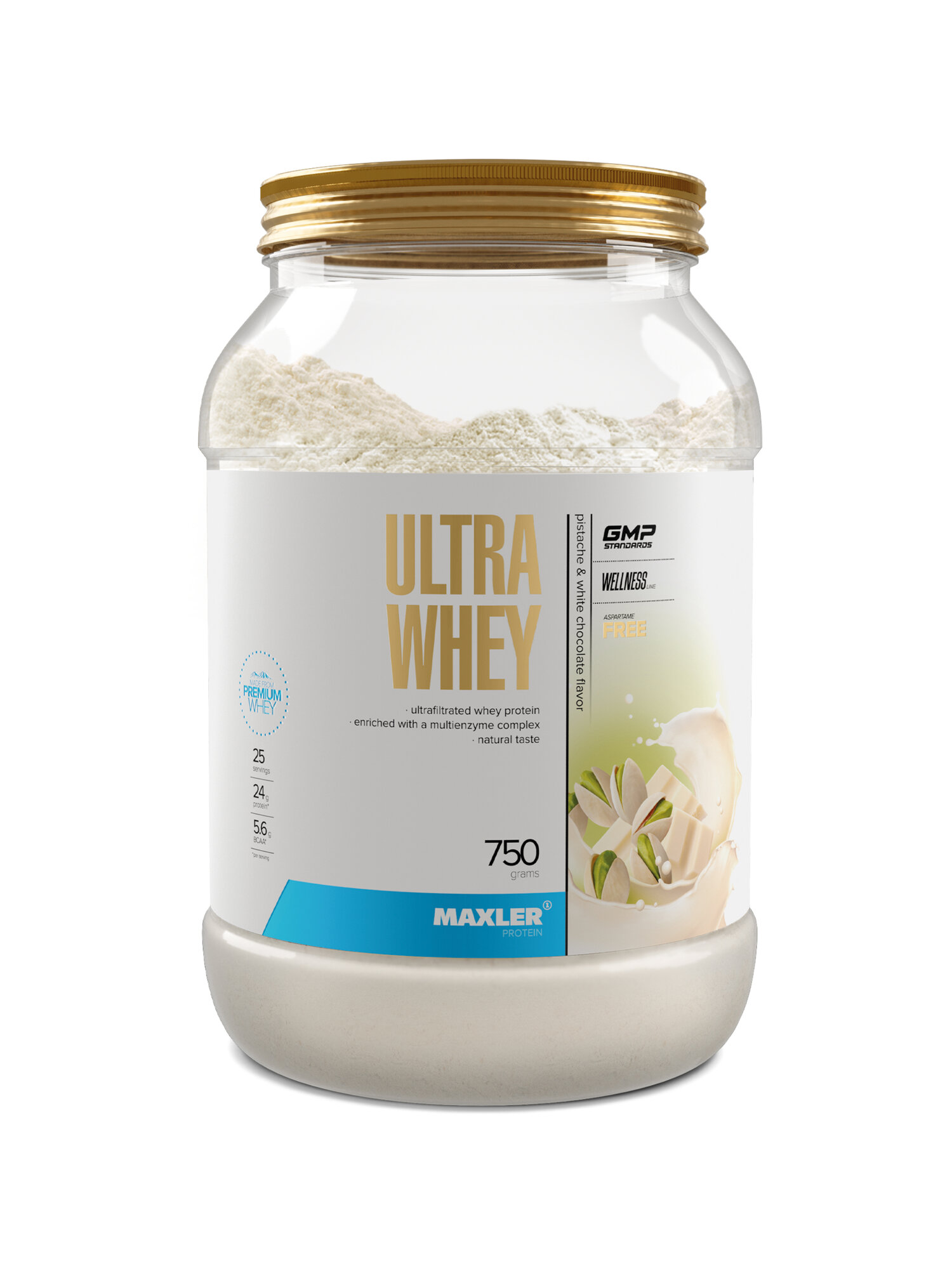 Протеин сывороточный Maxler, порошок, 750 г - Фисташка и белый шоколад