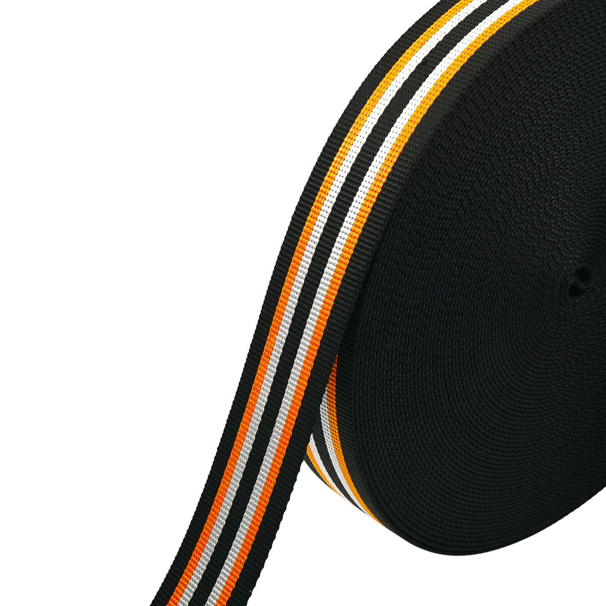 Стропа ременная 44 мм*25 м, Лента (черно-оранжево-светло-серый)