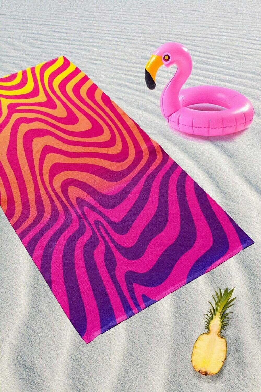 Полотенце пляжное Волна эмоций 80*150 см, 1 шт, Хлопок, Вафельное