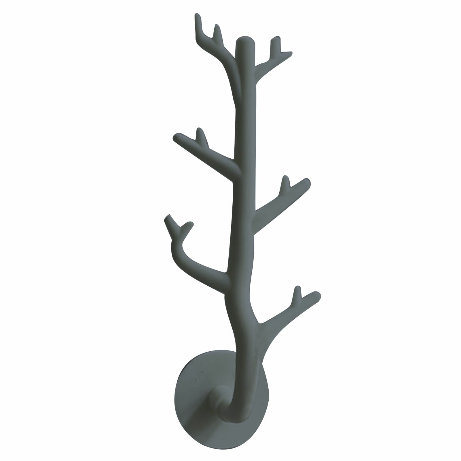 Серый настенный крючок-ветка из утолщенного полипропилена, прочный настенный крючок-ветка, подходящий для сумок, ювелирных аксессуаров