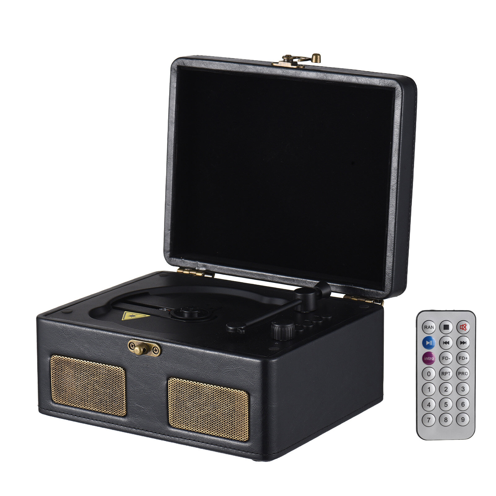Ретро CD-плеер, многофункциональный лотковый проигрыватель BT-типа, проигрыватель винила с USB-накопителем, портативный CD-плеер с пультом дистанционного управления, встроенными 2 динамиками, аккумулятором