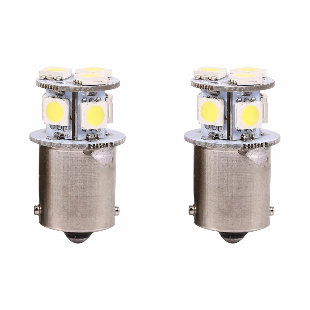 2 автомобильные LED-лампы BA15S R5W 1156 белые 8SMD для стоп-сигналов