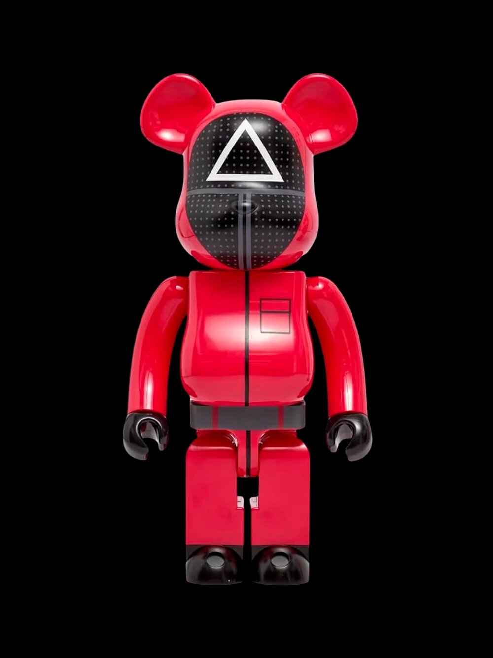 Коллекционная оригинальная фигура Bearbrick Squid Game Soldier 1000% / 70см высота / ABS пластик / Medicom Toy / Красный