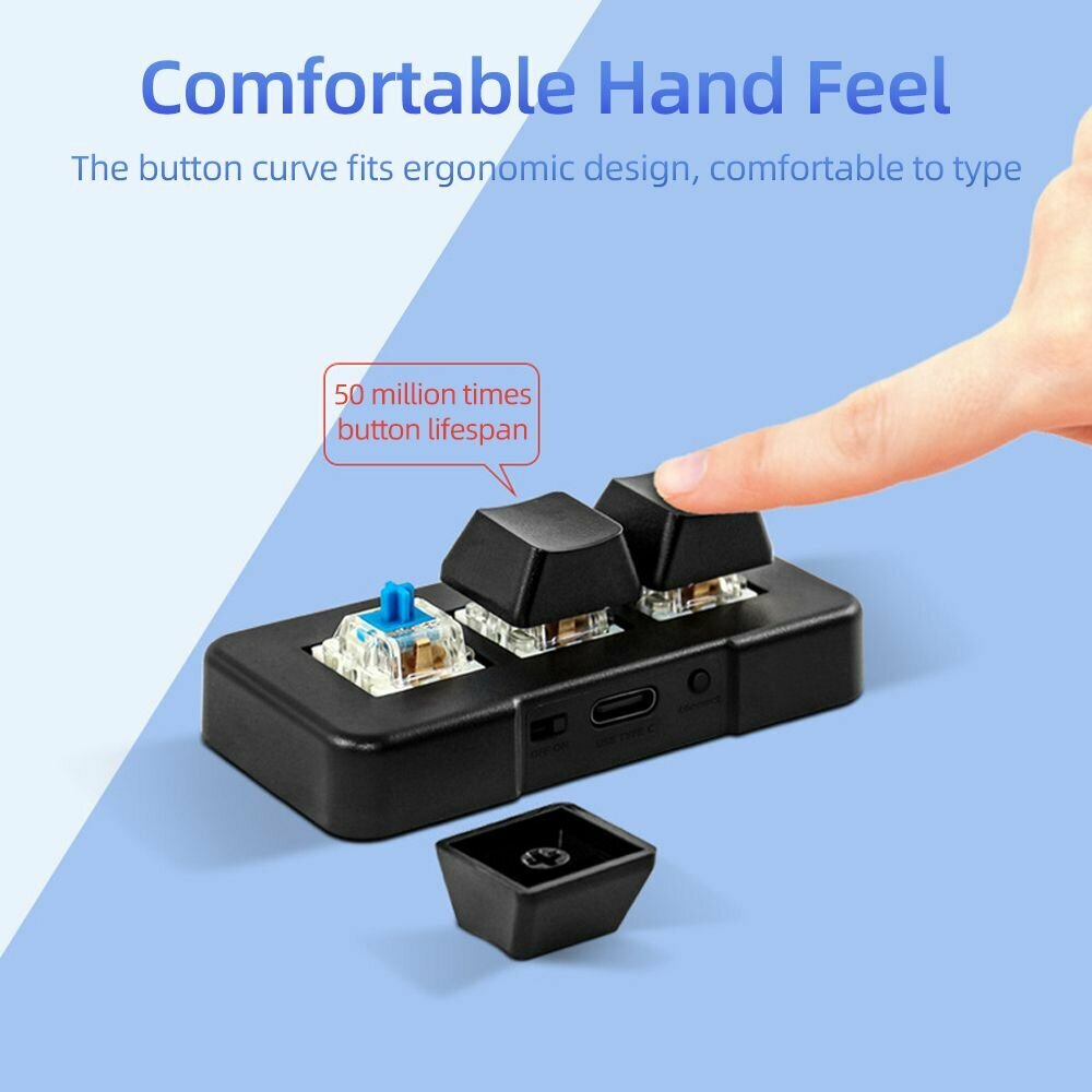 Мини-клавиатура MK321-Pro 3-кнопочная механическая черная