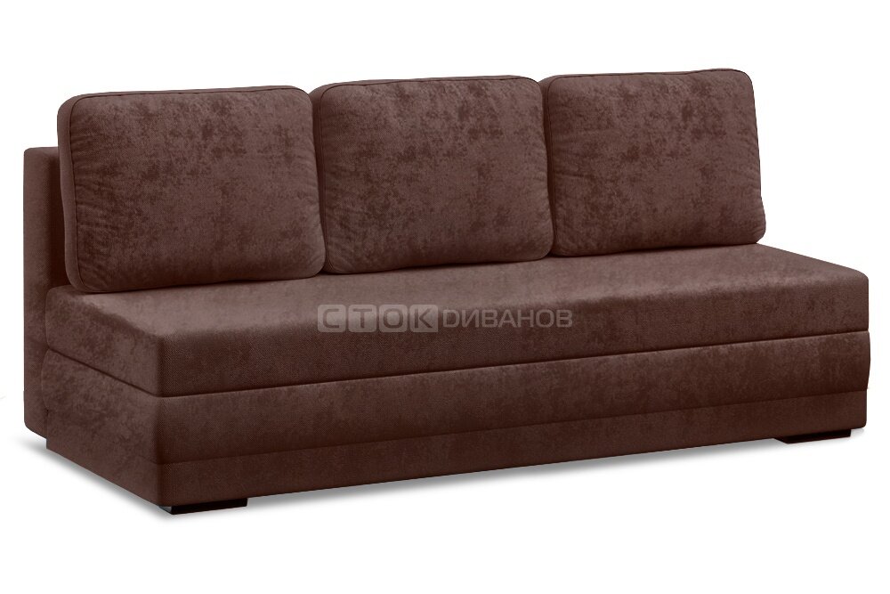 Диван Сток Диванов Эконом-М Mocco мокко антикоготь 196 см, механизм еврокнижка, флок антикоготь