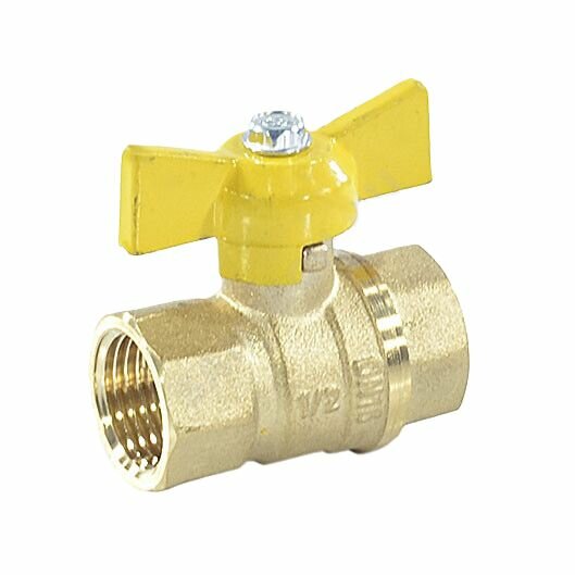 Кран шаровой латунь газ Стандарт 230 аналог 11б27п Ду 15 Ру40 ВР бабочка галлоп 115012