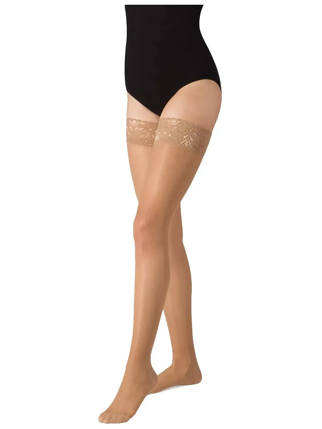Чулки с ажурным верхом,1класс компрес. JW-212(2натурал)