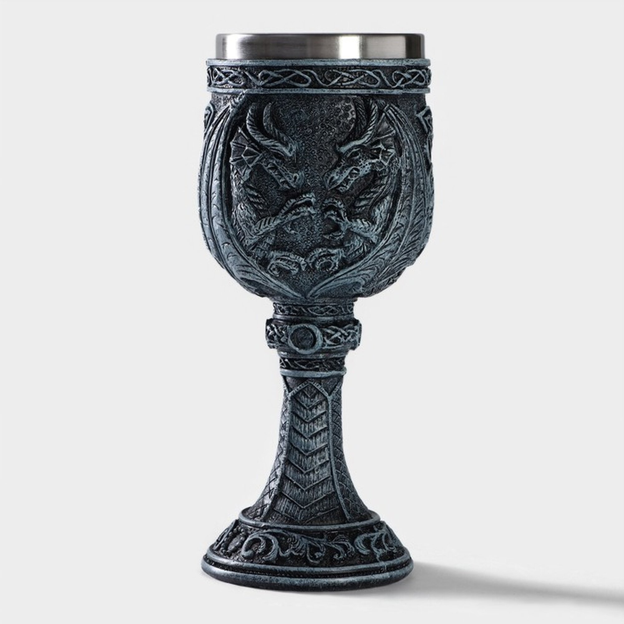 Бокал SKYPHOS «Дракон», 8×19 см, нержавеющая сталь, 200 мл, серебристый