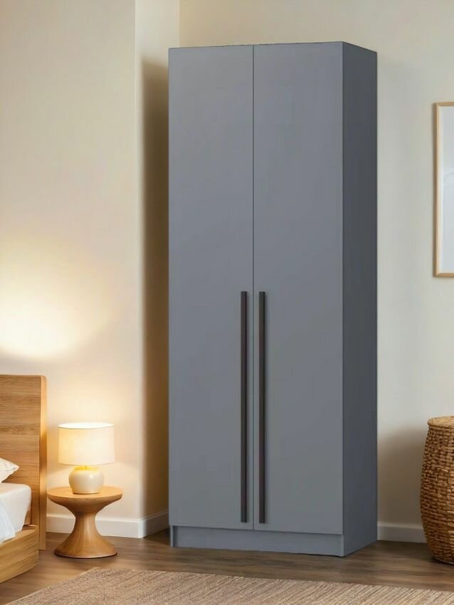 Шкаф для одежды распашной с зеркалом 0,8 "Бастион" Графит