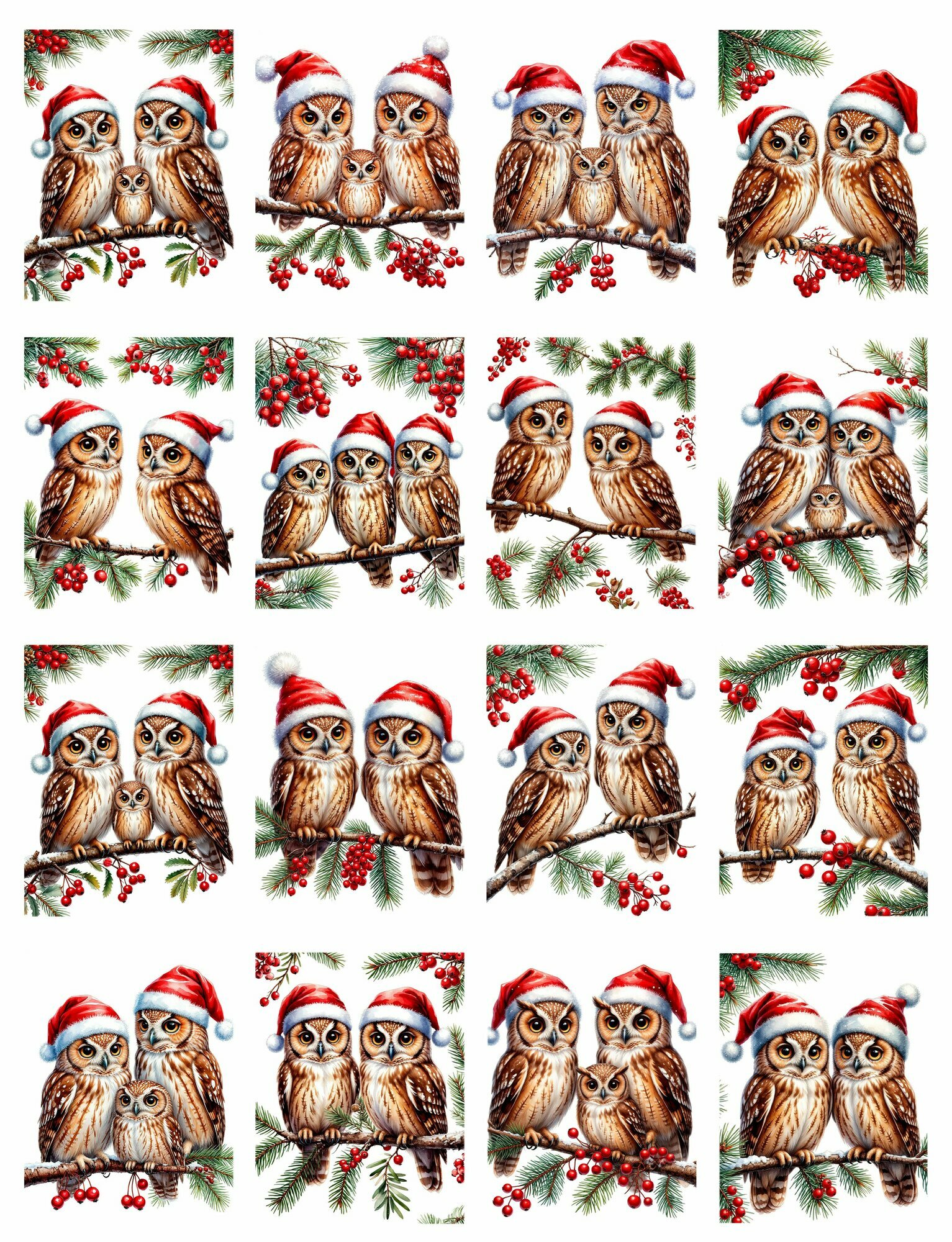 Водорастворимая картинка для мыла А4 "Совы"