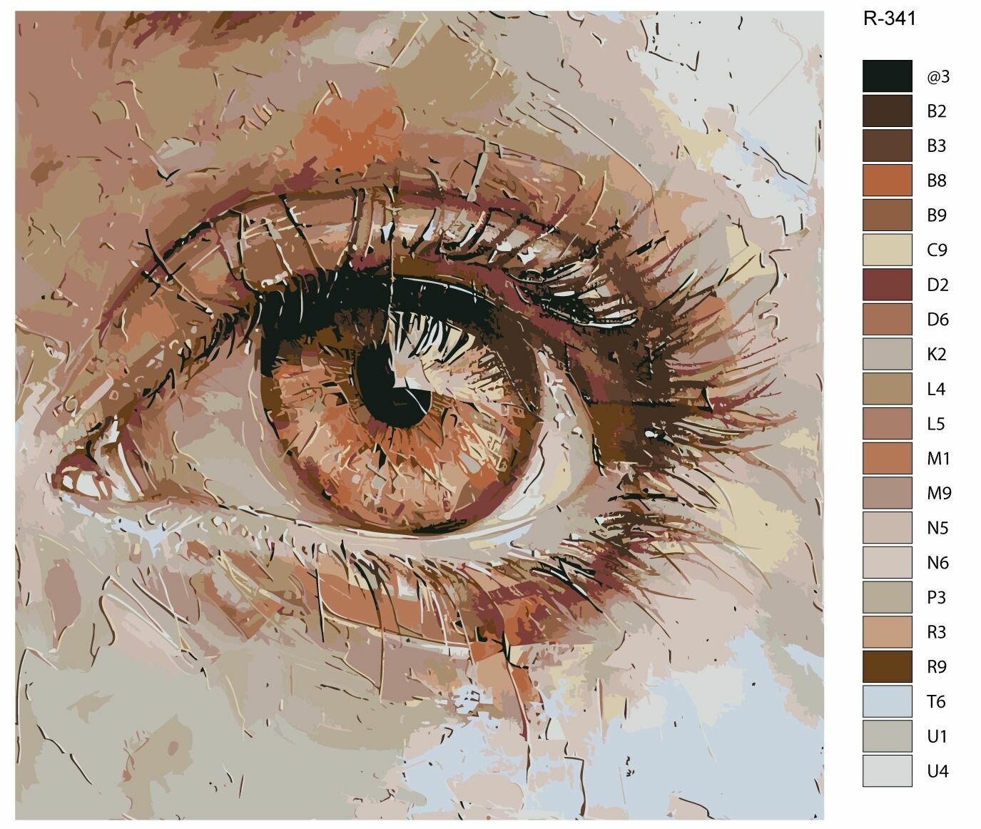 Картина по номерам R-340 "Зеркальный глаз" 40х40 см