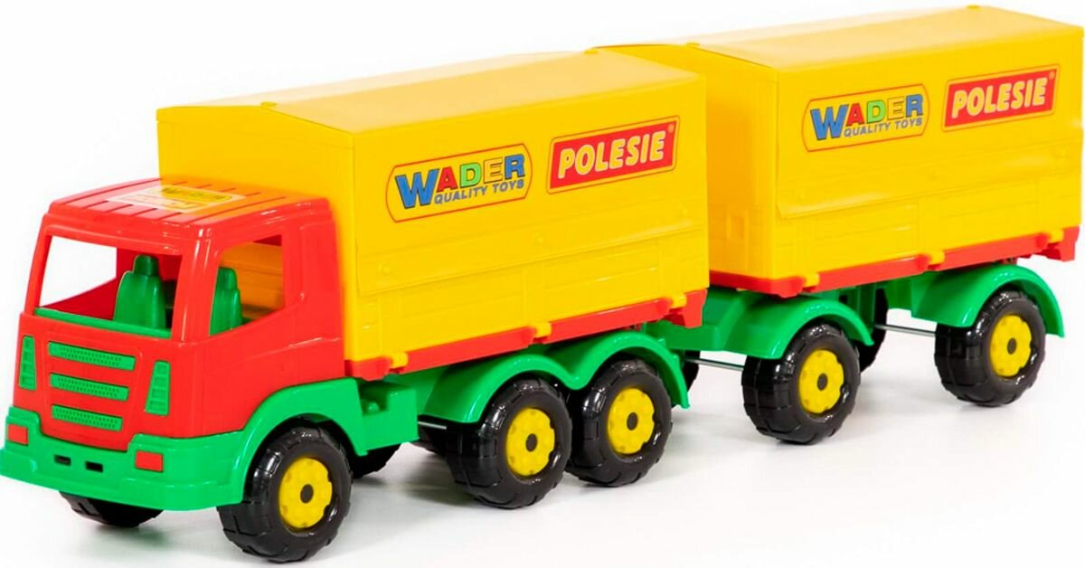 Пластиковая модель "Автомобиль Престиж бортовой тентовый с прицепом" для детей, игрушечный транспорт, машинка детская, сюжетно-ролевая игрушка для игр в песочнице и дома