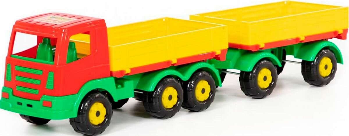 Пластиковая модель "Автомобиль Престиж бортовой с прицепом" для детей, игрушечный транспорт, машинка детская, сюжетно-ролевая игрушка для игр в песочнице и дома