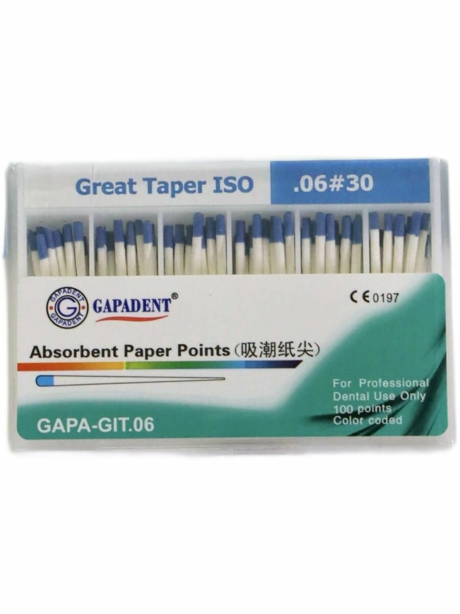 Абсорберы конусность 6 №30 (100ШТ), GAPADENT