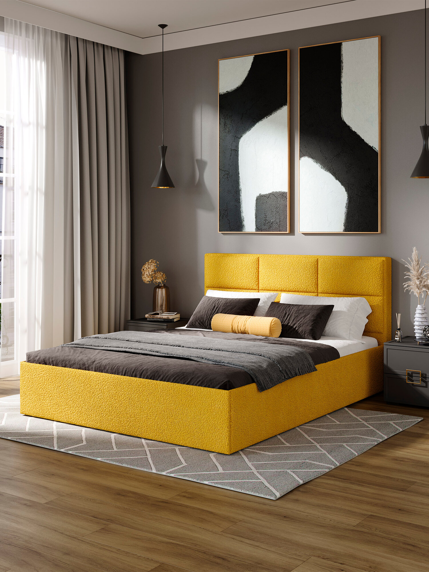 Кровать Мебель Трия "Стелла", с подъемным механизмом и ящиком для белья, 160x200х99 см