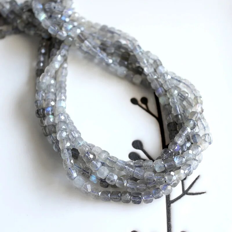 Бусины из цитрина, кианита и кварца HEJI Серебряный, labradorite