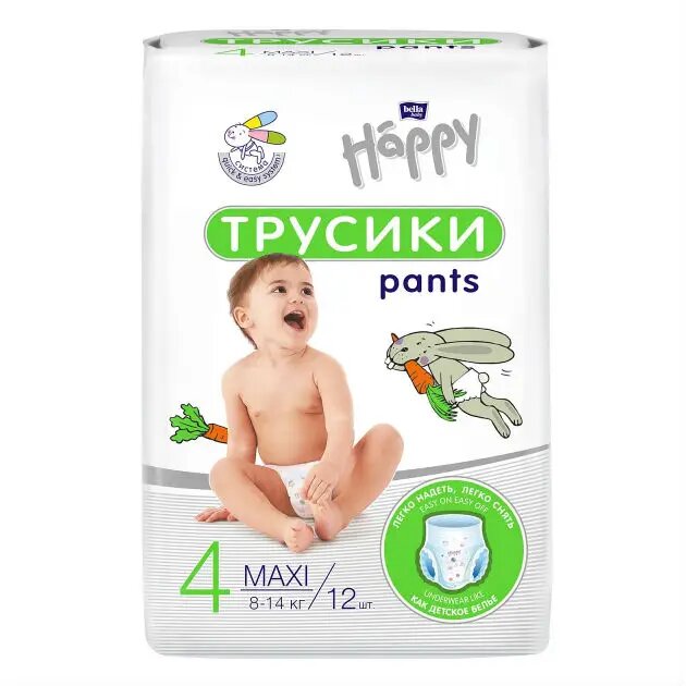 Bella Подгузники-трусики детские Baby Happy maxi 8-14 кг 12 шт
