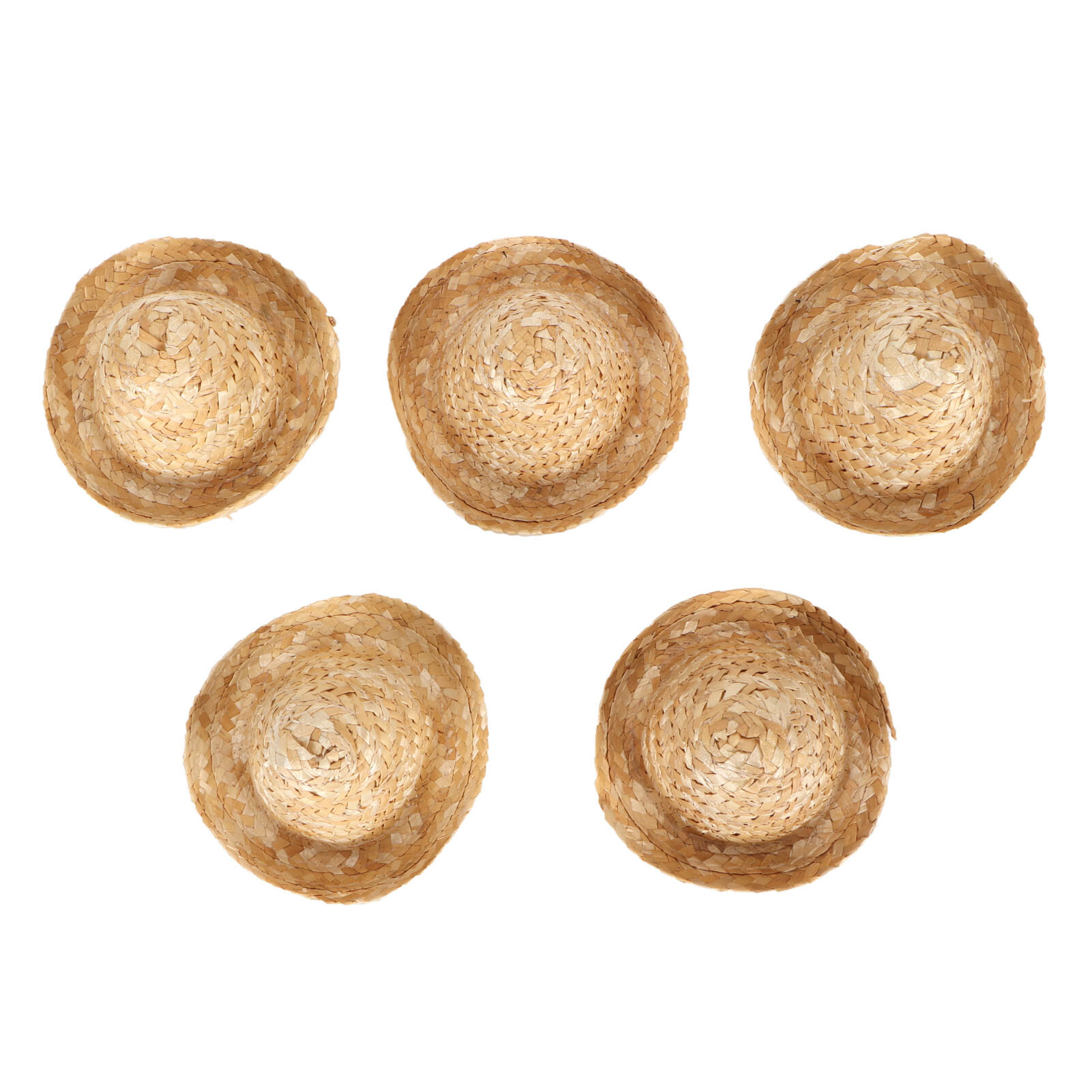 Соломенные мини-шляпки-сомбреро 3,7 дюйма в ретро-стиле, 5 шт, маленькие соломенные шляпки для самостоятельного изготовления, украшения вечеринок и центральных элементов праздника