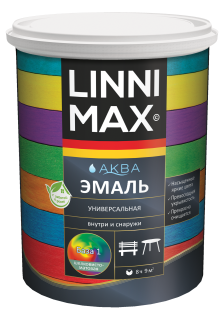 Эмаль Колеруемая Linnimax Аква Эмаль Универсальная 0.9л Акриловая База 1 / Линнимакс.