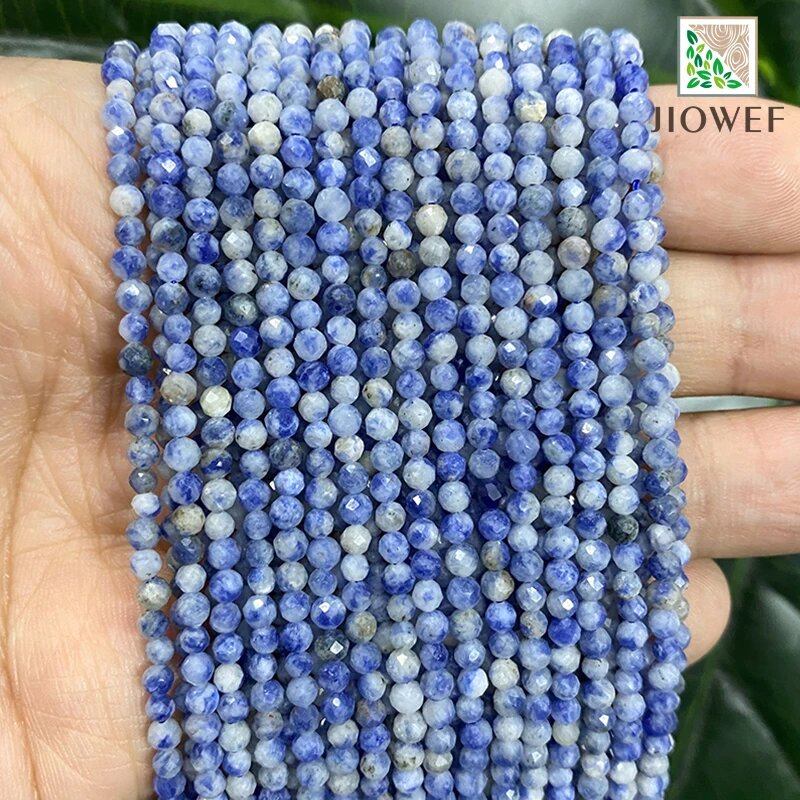 Натуральные бусины амазонит агат лунный камень 2мм/3мм Синий, 3mm-about 120pcs, Blue Vein Sodalite