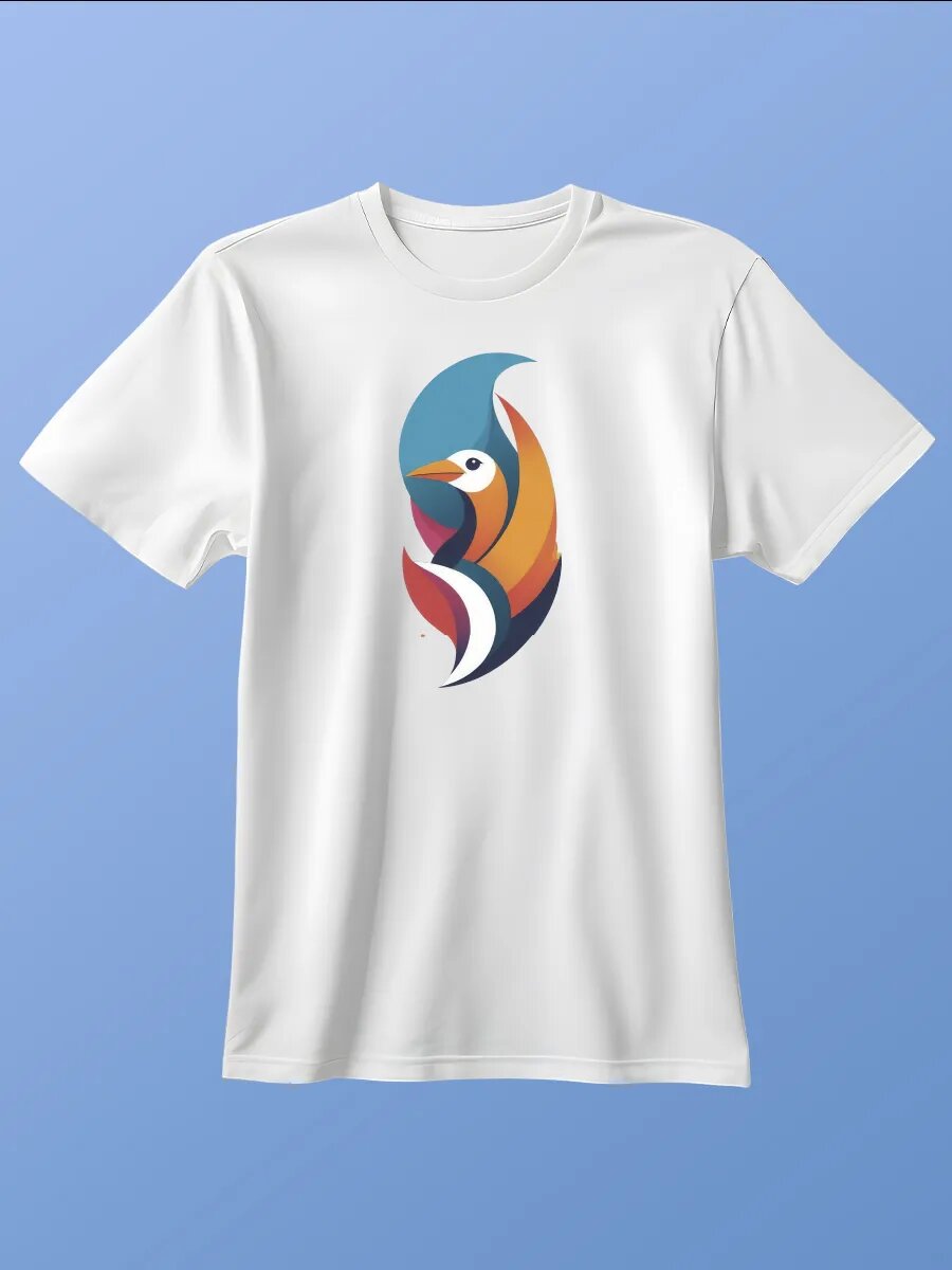 Футболка с абстракцией птица