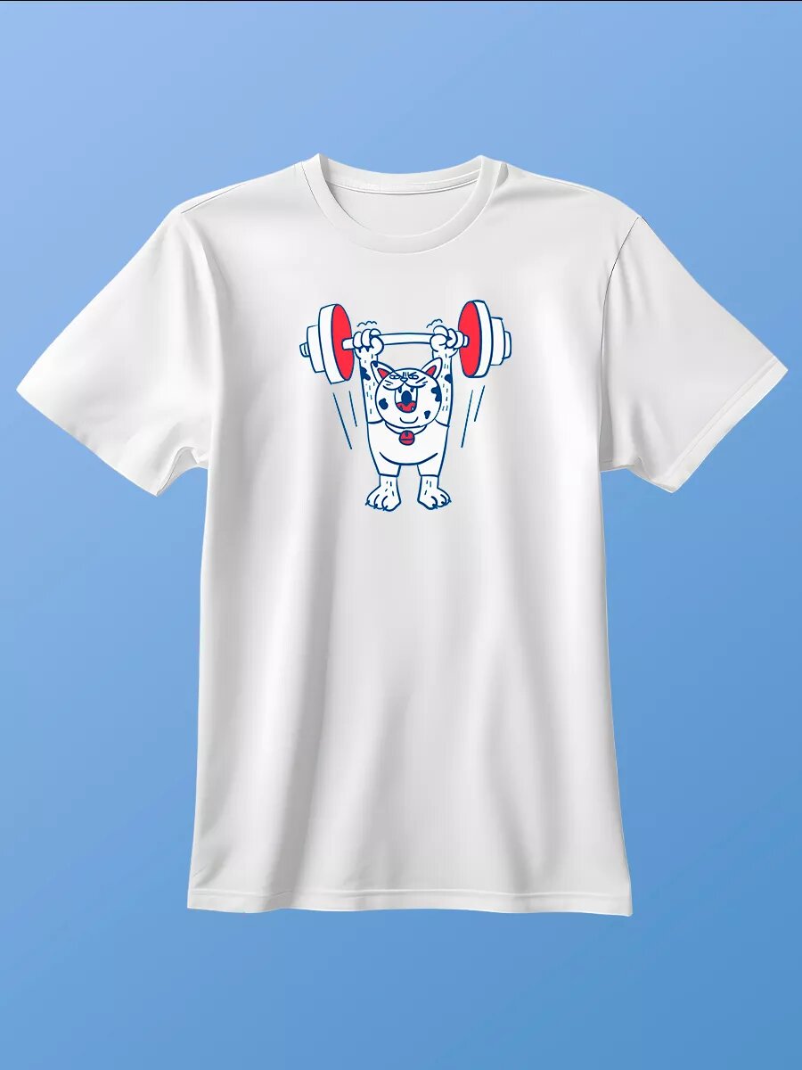 Футболка тяжелая атлетика собака