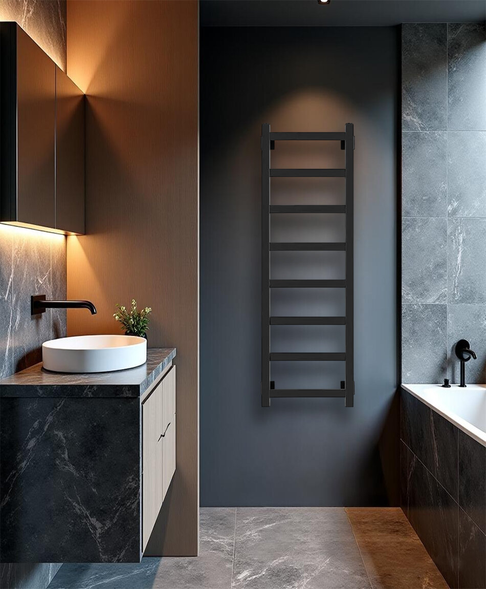 Полотенцесушитель водяной Quadro-1 100x40 см Черный