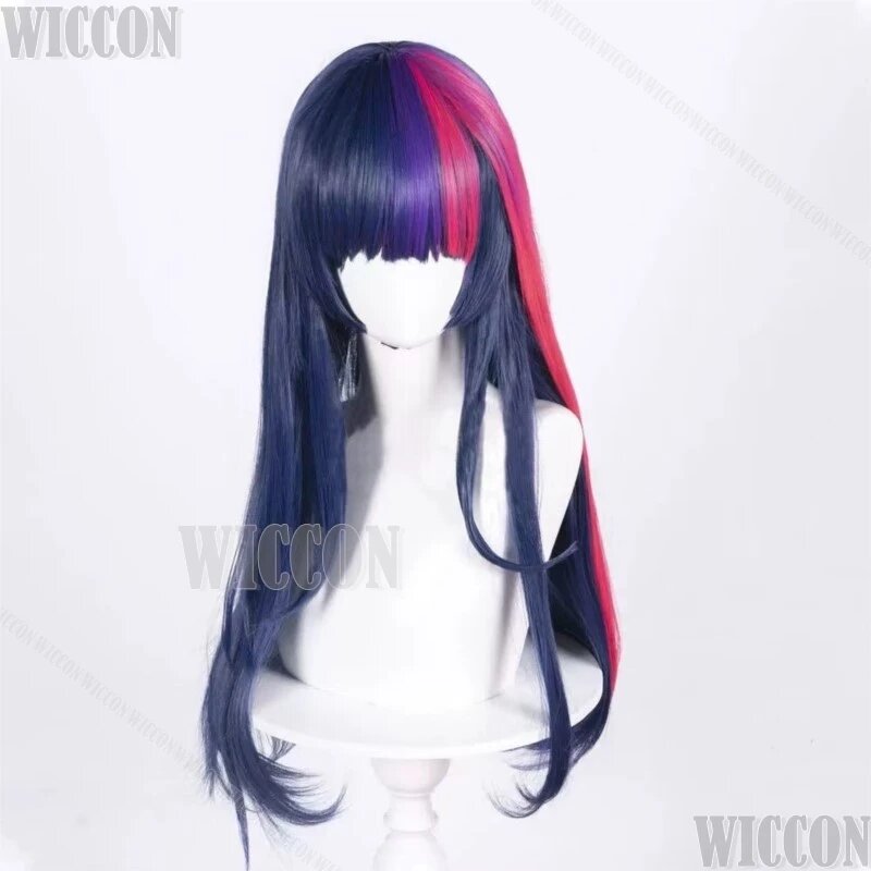 Wig темно-синий с розовым, косплей