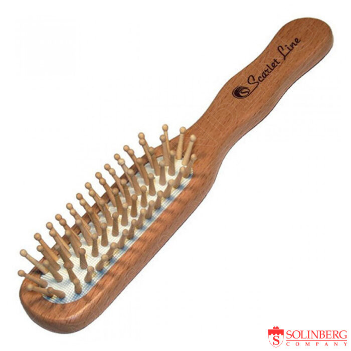Расческа массажная Scarlet Line 5206, дерево, антистатический эффект