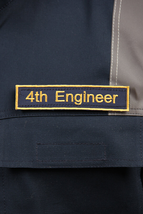 Шеврон-должность на липучке 4th Engineer, фетровый, синий для торгового флота