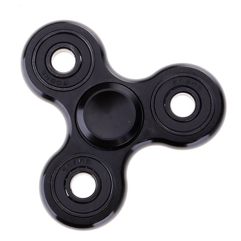 Spinner durable aluminum alloy smooth metal stress relief toy black