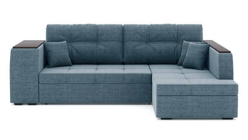 Угловой диван дельфи "Брюссель" рогожка дрим блю