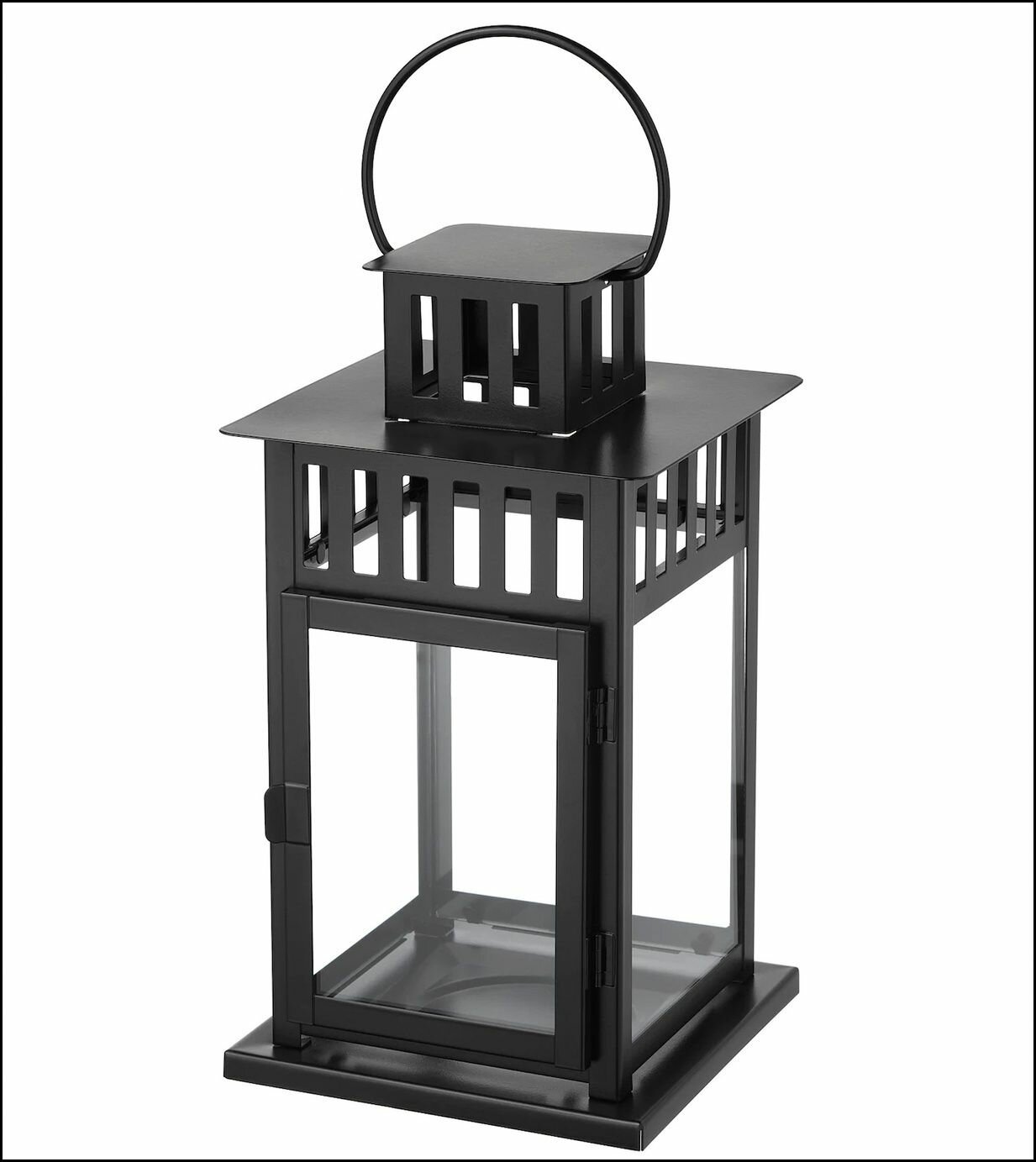 Фонарь-подсвечник для свечей уличный и домашний черный стальной со стеклом высота 28 см атмосферный свет
