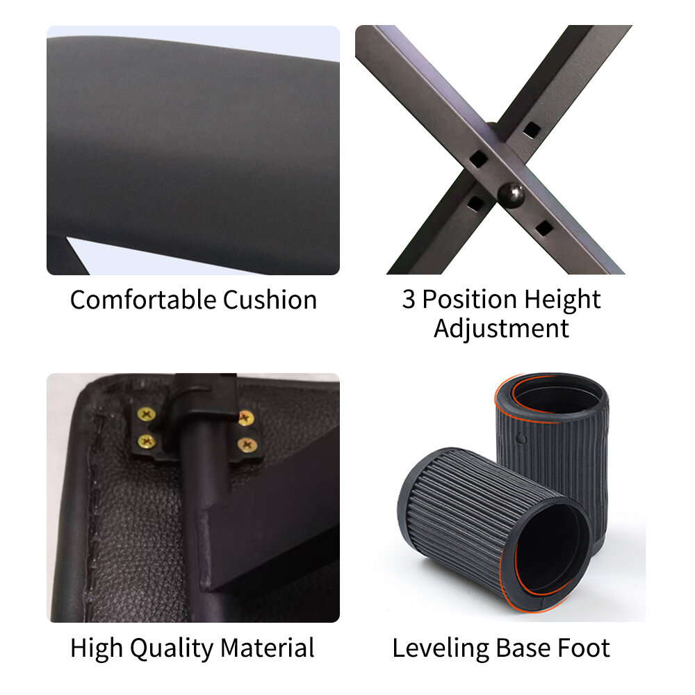 Скамья для фортепиано X-Style, регулируемая высота, мягкий стул-стул для клавиатуры, сиденье для электронных клавишных инструментов и цифровых пианино, черный цвет