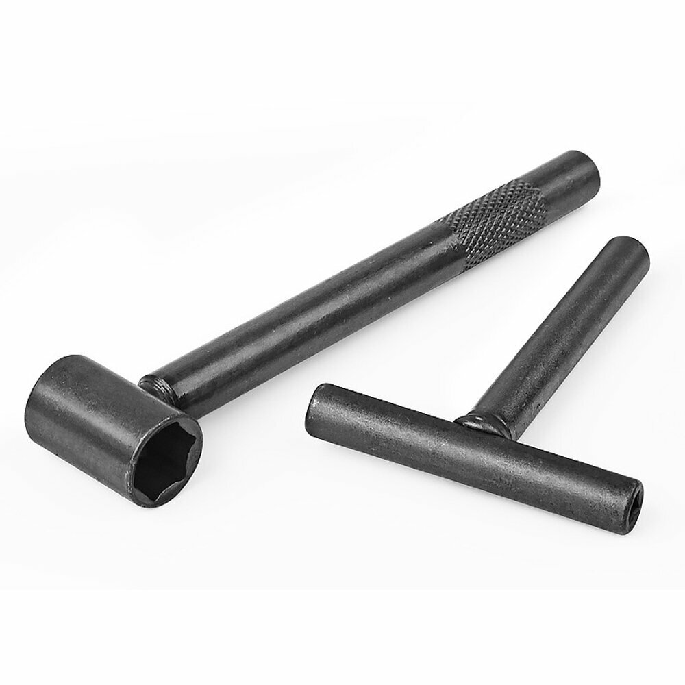 2pcs Набор гаечных ключей для регулировки винтов клапанов двигателя мотоцикла типа T, черный, металл, шестигранные 9mm, 10mm, четырегранные 3mm, 3.5mm, 4mm, размер шестигранного ключа 112*21*9mm, размер четырегранного ключа 65*48*8mm, размер упаковки